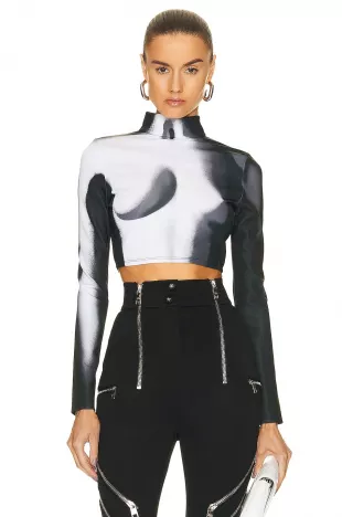 Balmain - Body Print Cropped Top