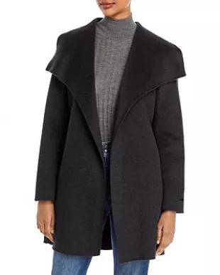 tahari - Ella Double Face Wool Wrap Coat Jacket