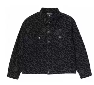 BAPE - Denim Monogram Metal One Point Jacket Black