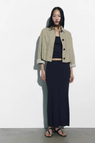 Zara - Linen Blend Cropped Jacket
