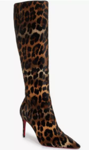 Christian Louboutin - Kate Leopard Print Genuine Calf Hair Pointed Toe ...