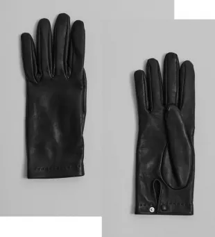 Phoebe Philo - Snap Gloves in Black Leather
