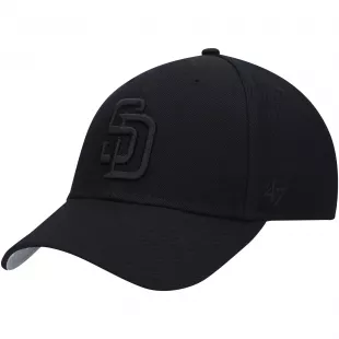 '47 - San Diego Padres Black on Black Adjustable Hat