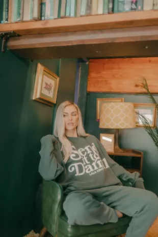 Lala Kent - Send It To Darrell Pigment Dye Green Crewneck