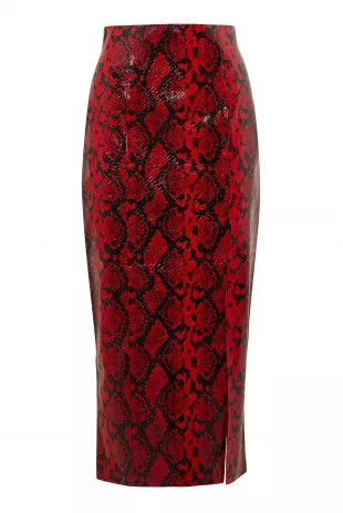 Rozie Corsets - Python Printed Lacquer Pencil Skirt