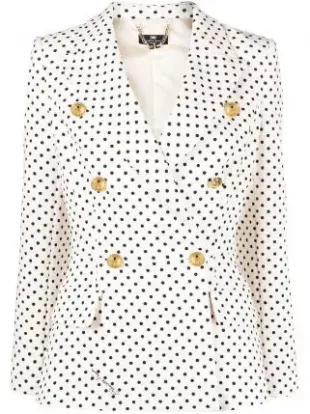 Elisabetta Franchi - Polka Dot Print Double Breasted Blazer