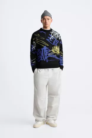 Zara - Graffiti Print Sweater
