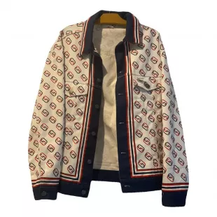 Gucci - Monogram white and denim jacket