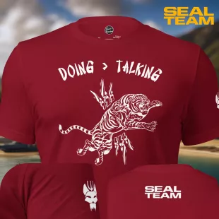 Redbubble - doing> talking red tiger