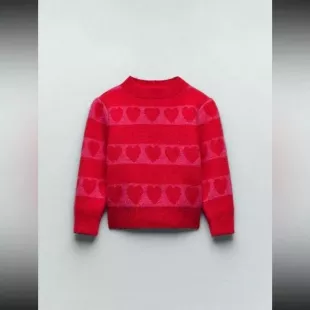 Zara - Heart Knit Sweater