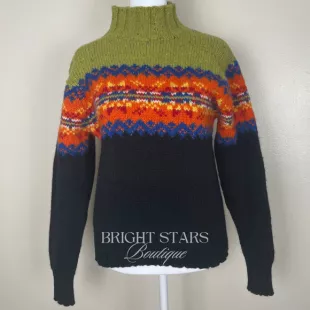 Brightstarboutique - Rare Vintage Fair Isle Wool Sweater ASO Monica ...