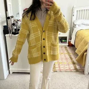 Re/Done - Plaid Check Cardigan