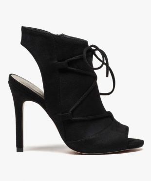 gemo - Boots à talon aiguille avec talon et bout ouverts