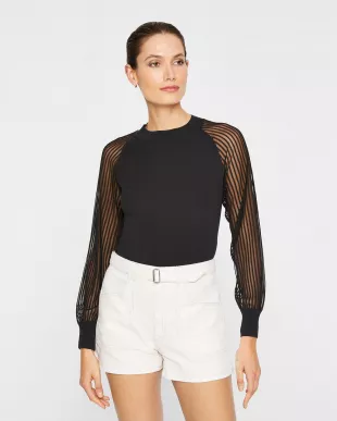 Club Monaco - Sheer Sleeve Top