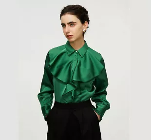 Zara - Green Ruffled BLouse