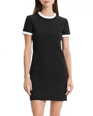 Theory - Short Sleeve Ringer Mini Sheath Dress