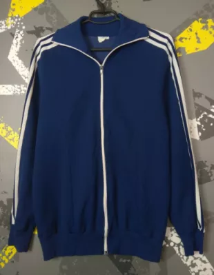 Adidas - Vintage Jacket With Zipped Blue Polyester