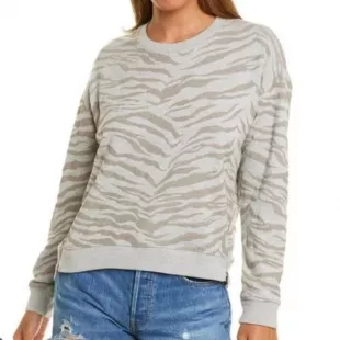 Rails - Marlo Flocked Zebra Side Zipe Sweater Sweatshirt