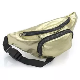Pritties Accessories - Metallic Gold Fabric Waist Bag Fanny Pack Money ...