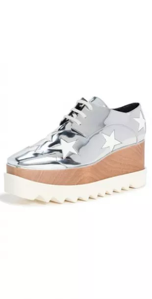 Stella McCartney - Elyse Stars Mirror Lace Up Platforms