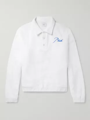 Rhude - White Terry Cotton Rugby Polo