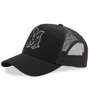Amiri - Black Outlined MA Logo Trucker Hat