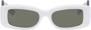 Gucci - White Rectangular Sunglasses