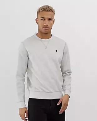 Polo Ralph Lauren - Icon Logo Crew Neck Sweatshirt in Grey Marl