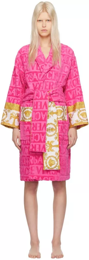 VERSACE UNDERWEAR - Pink 'I Heart Baroque' Robe