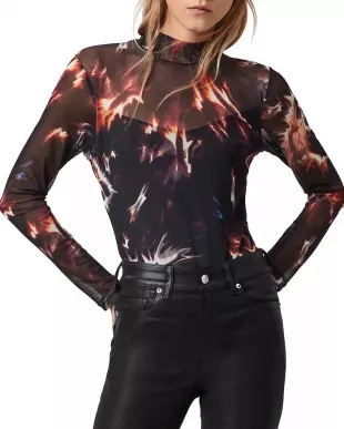 Allsaints - Elia Flame Print Bodysuit