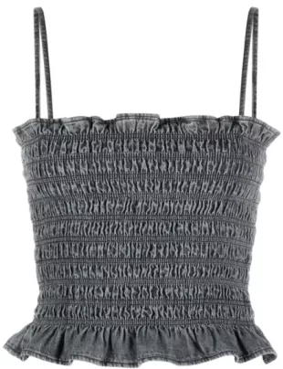 Marant Etoile - Daline Smocked Denim Tank Top