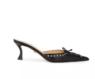 Mach & Mach - Corset-Detailed Leather Mules