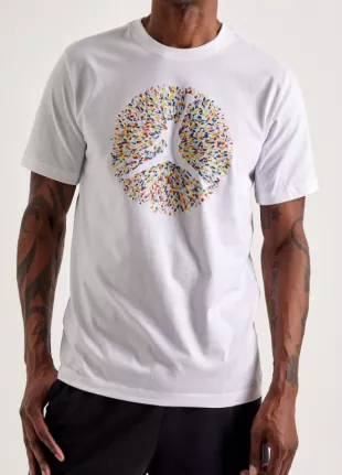 jordan - White & Multicolor Speckled Poolside T Shirt