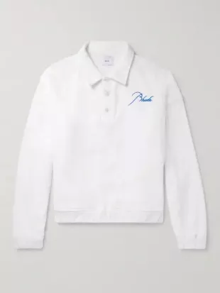Rhude - Logo-Embroidered Cotton-Terry Polo Shirt