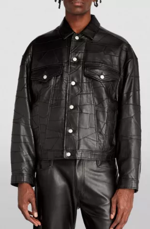 EZR - Black Leather Patchwork Jacket