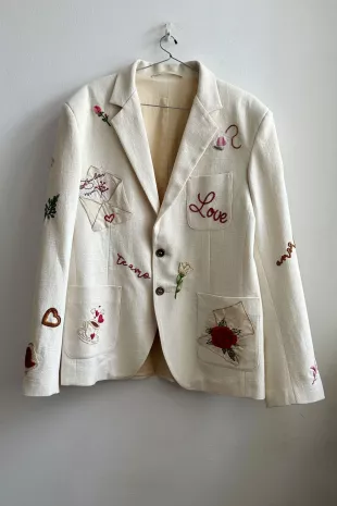Perte D'ego - Te Amo Hand Embroidered Blazer