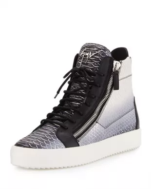 Giuseppe Zanotti - Snake-Print High-Top Sneaker