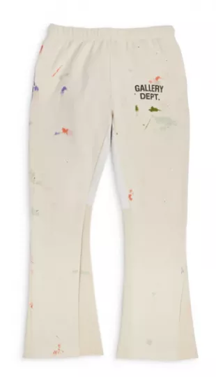Gallery Dept. - Cream Paint Splatter Flared Sweatpants