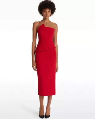 safiyaa - Delani Crimson Midi Dress