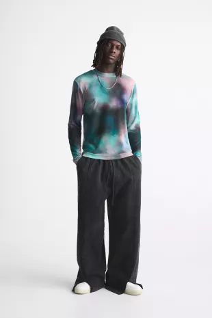 Zara - Textured Tie Dye T Shirt