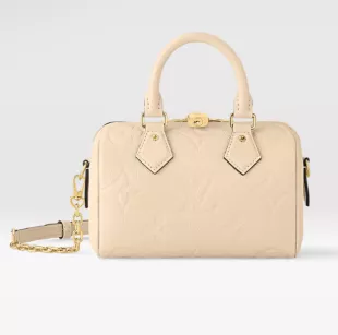Louis Vuitton - Cream Monogram Leather Speedy 20 Bag