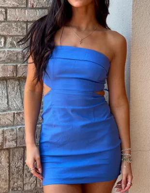 Lucki Clover - Linen Cut Out Dress