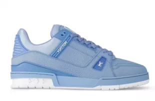 Louis Vuitton - Light Blue & White-Sole LV Trainer Sneakers