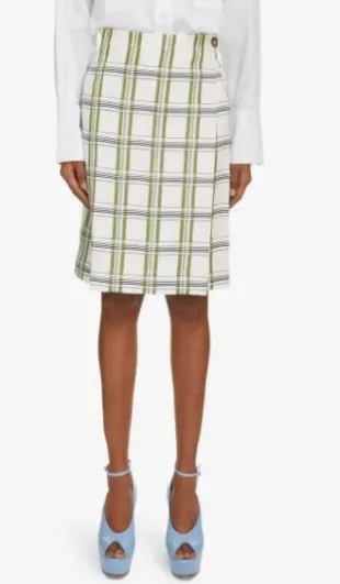 Victoria Beckham - Jacquard Check Wrap Skirt