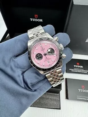 tudor - 2024 Pink Dial Tudor Black Bay Chronograph 79360N-0019 Box And ...