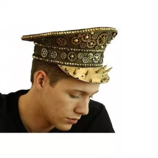 Steampunk - Fisherman Captain Costume Masquerade Party Hat with Spikes