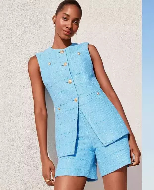 Ann Taylor - Tweed Split Hem Vest
