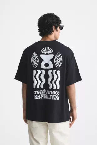 Zara - Text Print T Shirt
