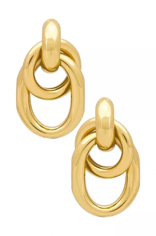 Melinda Maria - Oh She Fancy Smooth & Diamond Hoops Earrings