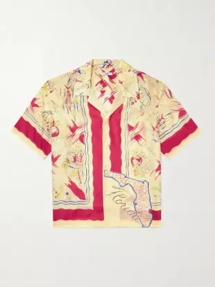 Bode - Florida Map Short Sleeve Shirt